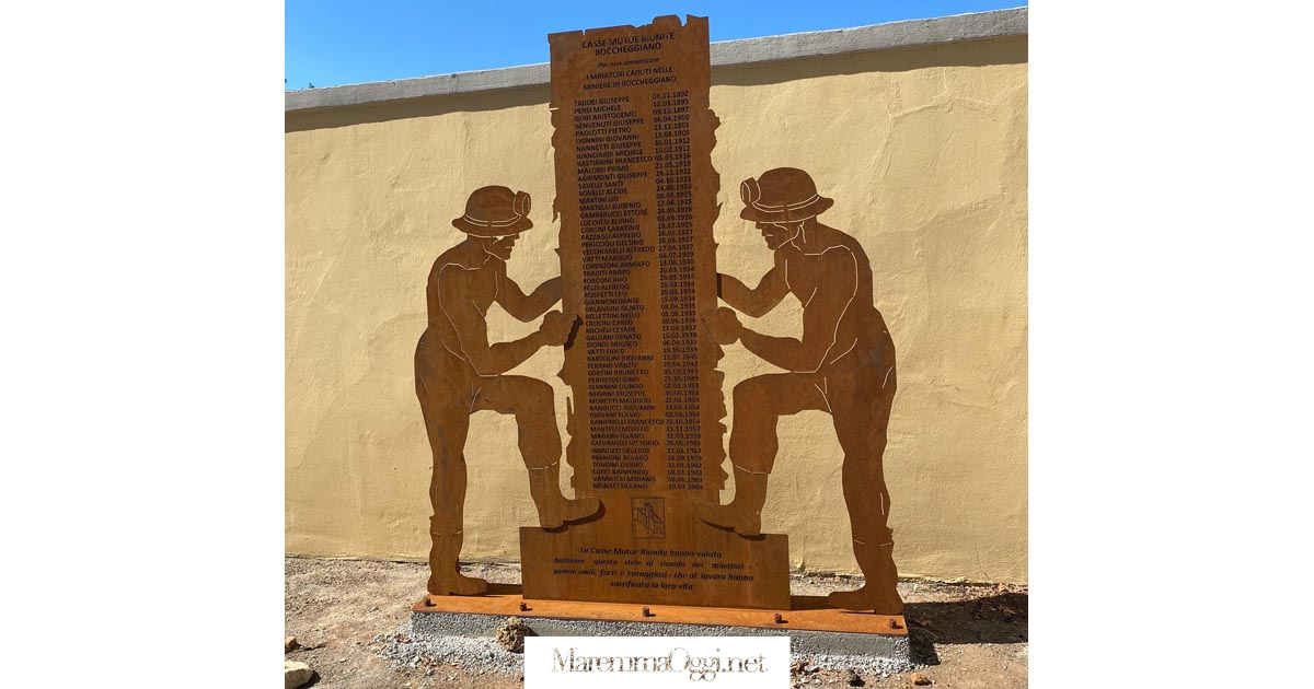 A Boccheggiano la stele in ricordo dei minatori | MaremmaOggi