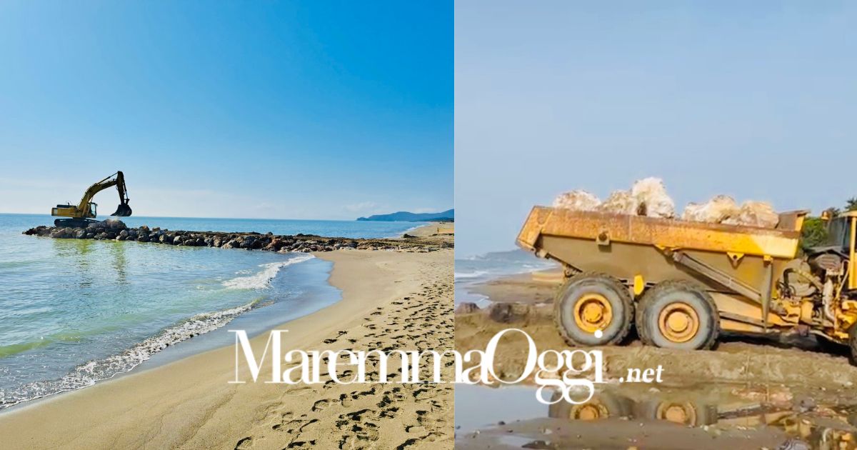 Castiglione combatte l'erosione con un pennello di scogli in mare ...